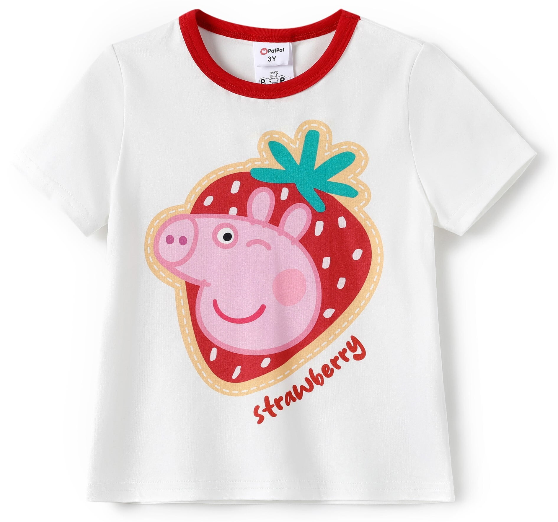 Peppa Pig Girls Graphic Tee Strawberry Short Sleeve T-shrits Summer ...