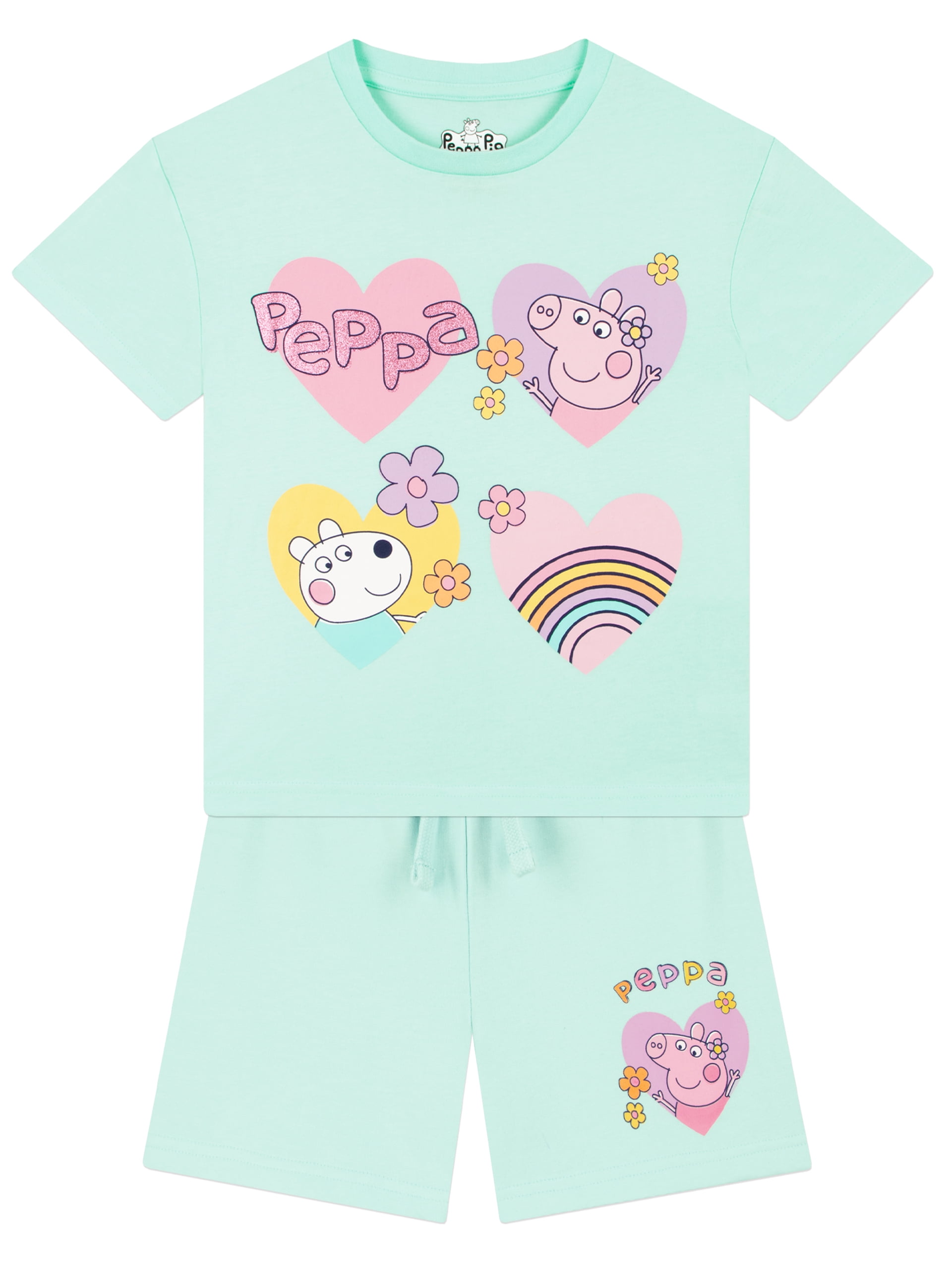 Peppa Pig Girls Peppa Pig Blue T-Shirt And Shorts Set Sizes 2T-8 ...