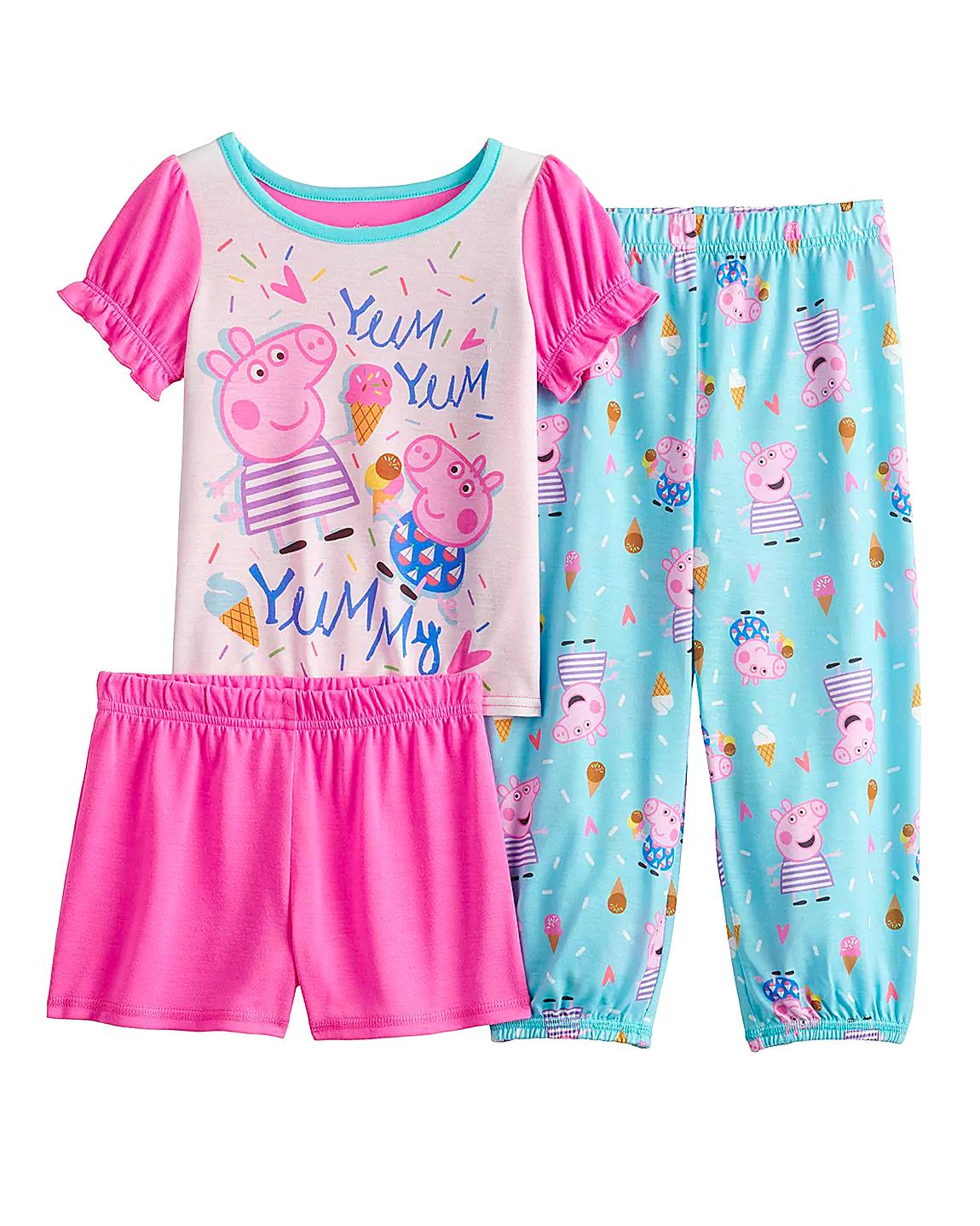 Peppa Pig Girls Two-Piece Pajama Set, Female, Pink - 3 Piece, Size: 2T ...