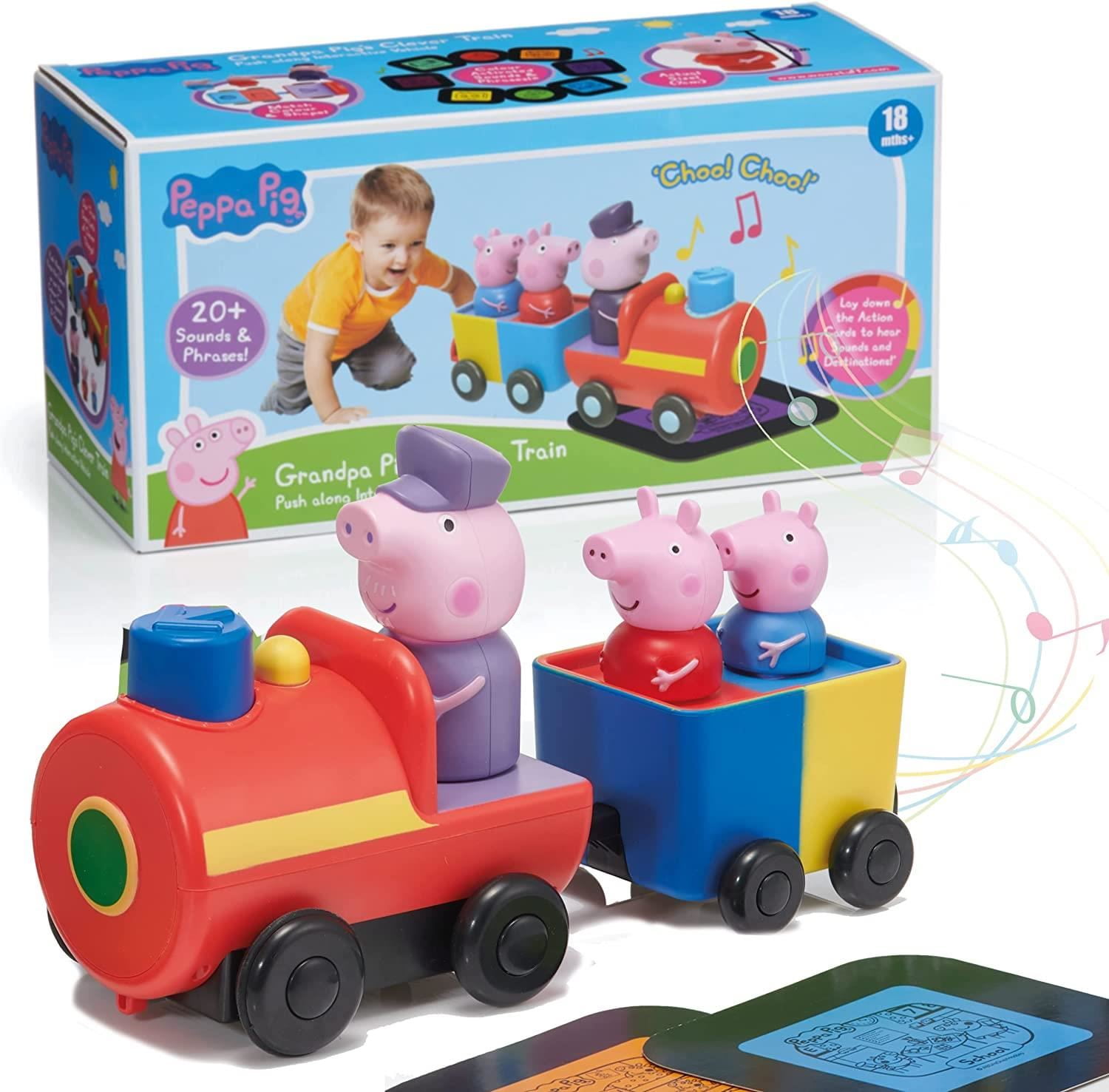 WOW! Stuff Peppa Pig Grandpa Pig Clever Train Interactive Toy, Figures ...