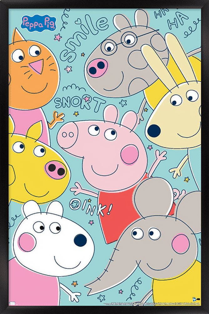 Peppa Pig - Grid Wall Poster, 22.375" x 34" Framed - Walmart.com