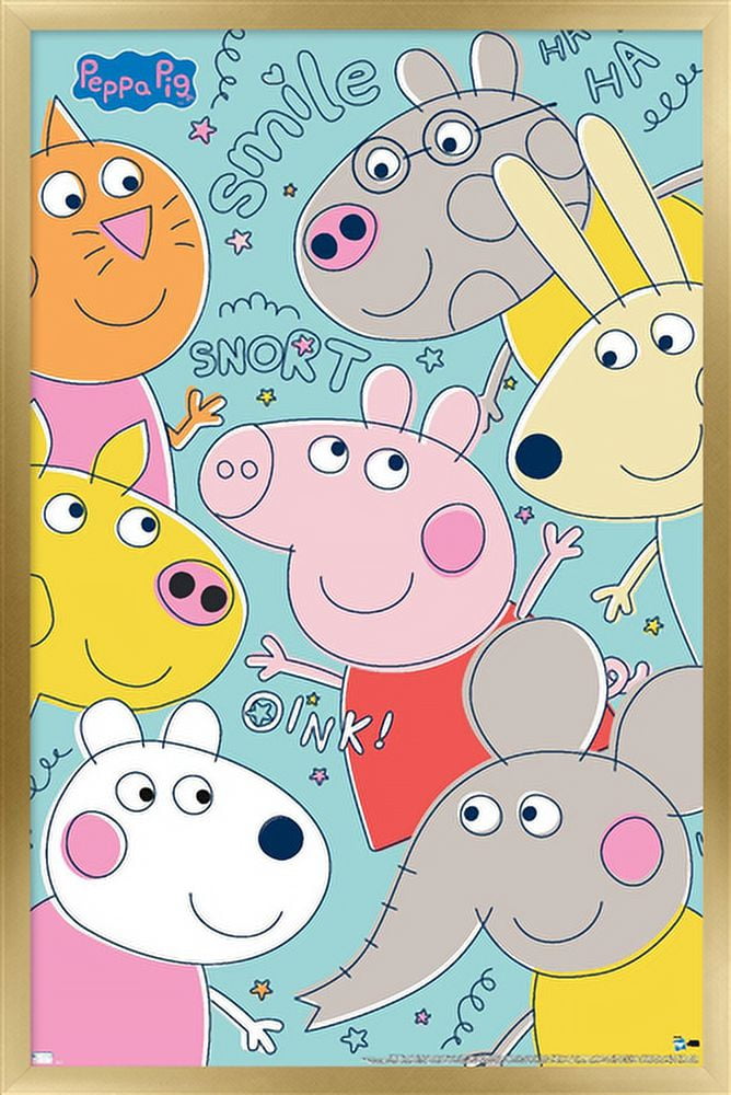 Peppa Pig - Grid Wall Poster, 22.375" x 34" Framed - Walmart.com