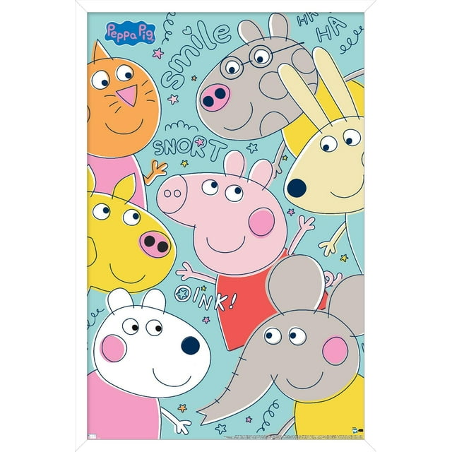 Peppa Pig - Grid Wall Poster, 22.375" x 34" Framed - Walmart.com