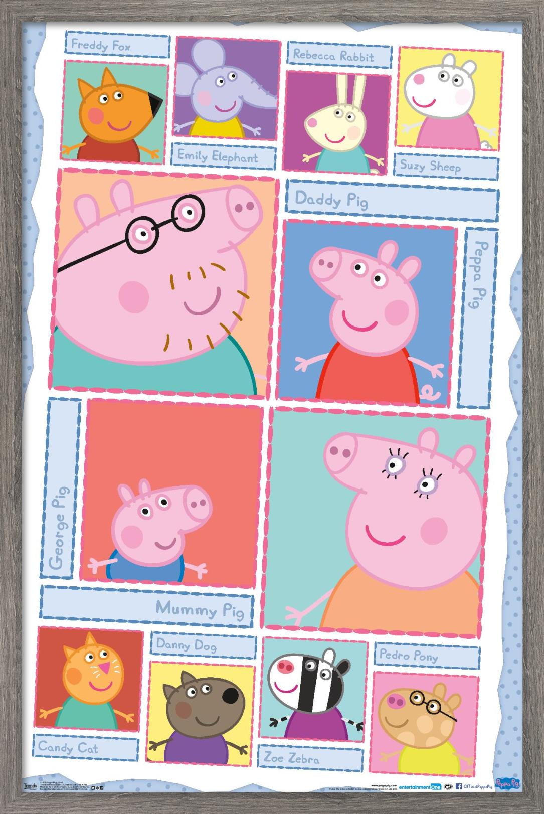 Peppa Pig - Grid Wall Poster, 22.375" x 34", Framed - Walmart.com