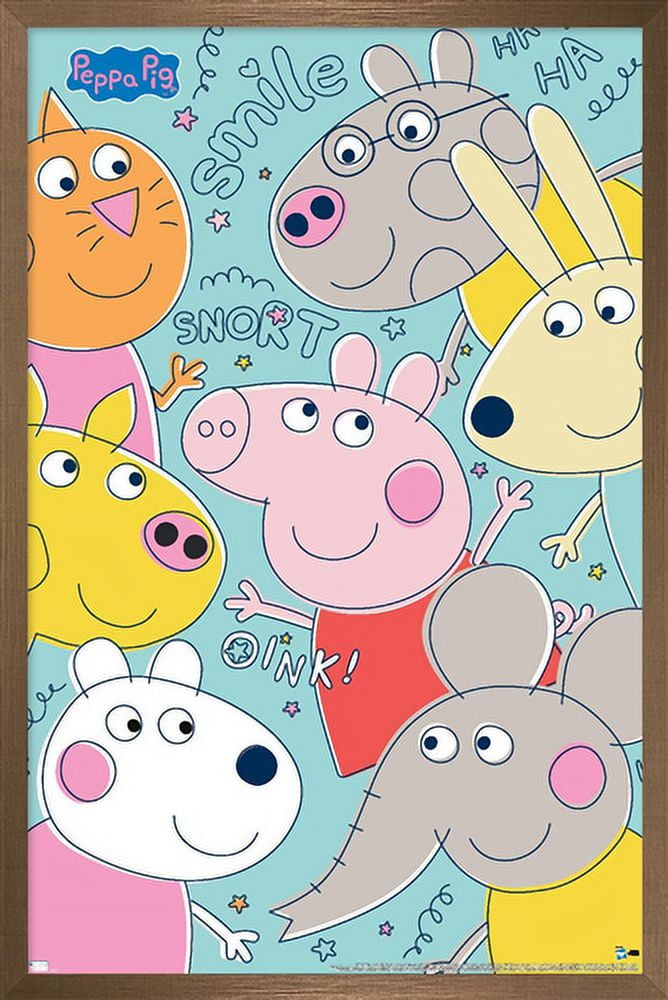 Peppa Pig - Grid Wall Poster, 22.375" x 34" Framed - Walmart.com