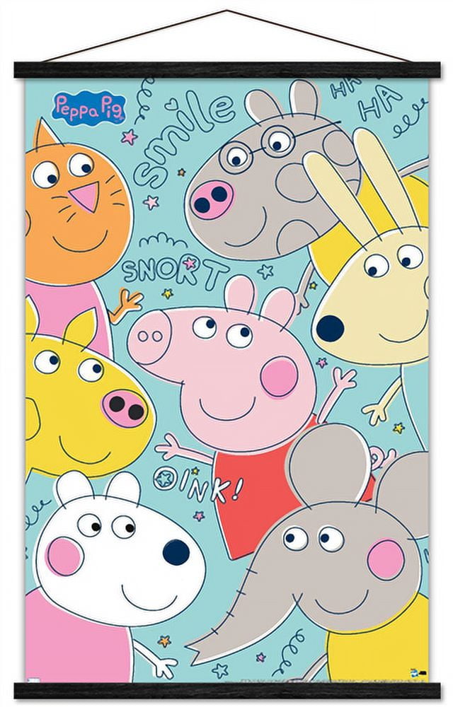 Peppa Pig - Grid Wall Poster with Magnetic Frame, 22.375" x 34 ...