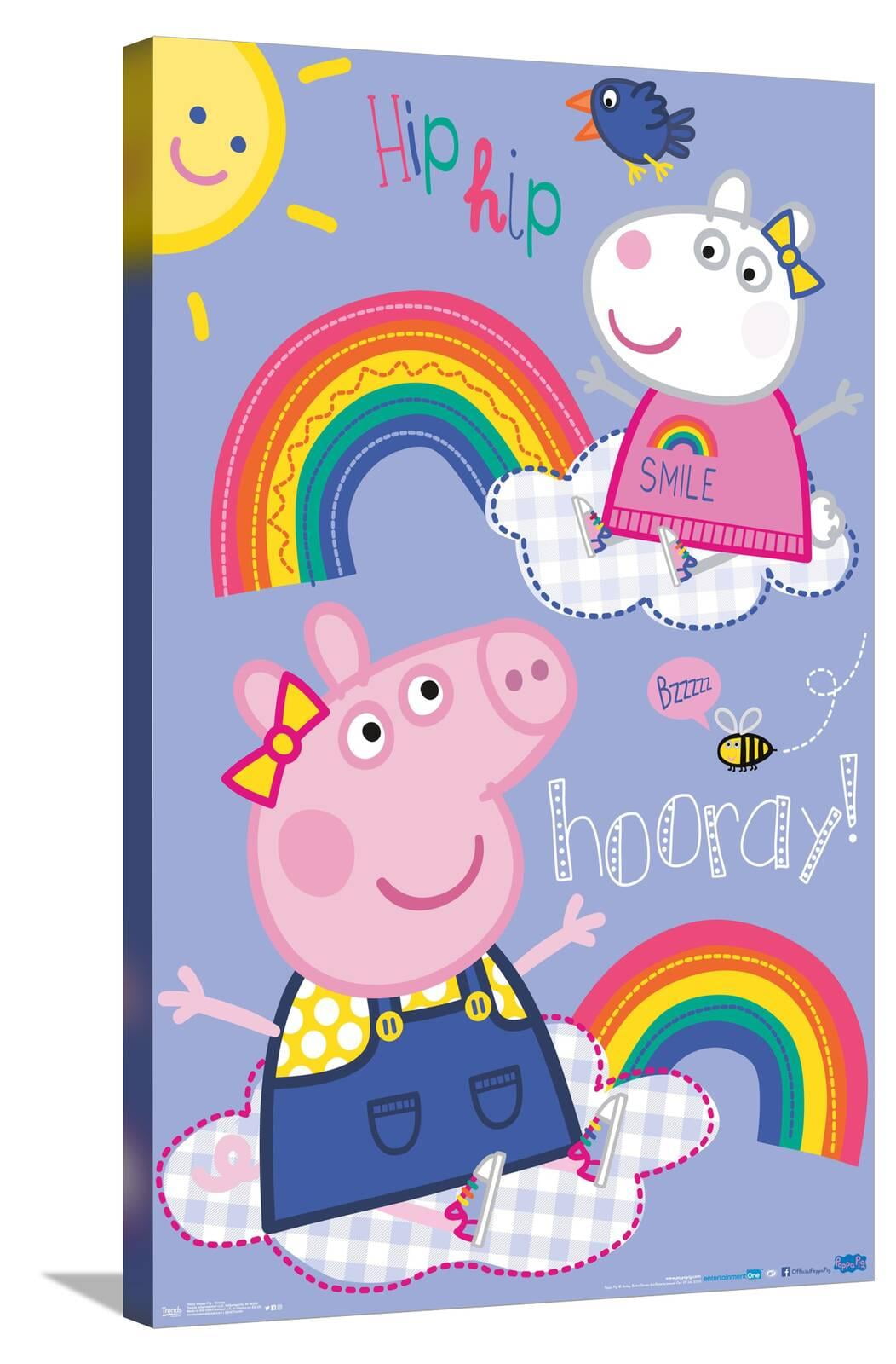 Peppa Pig - Hooray Canvas Wall Poster, 22.375" x 34" - Walmart.com