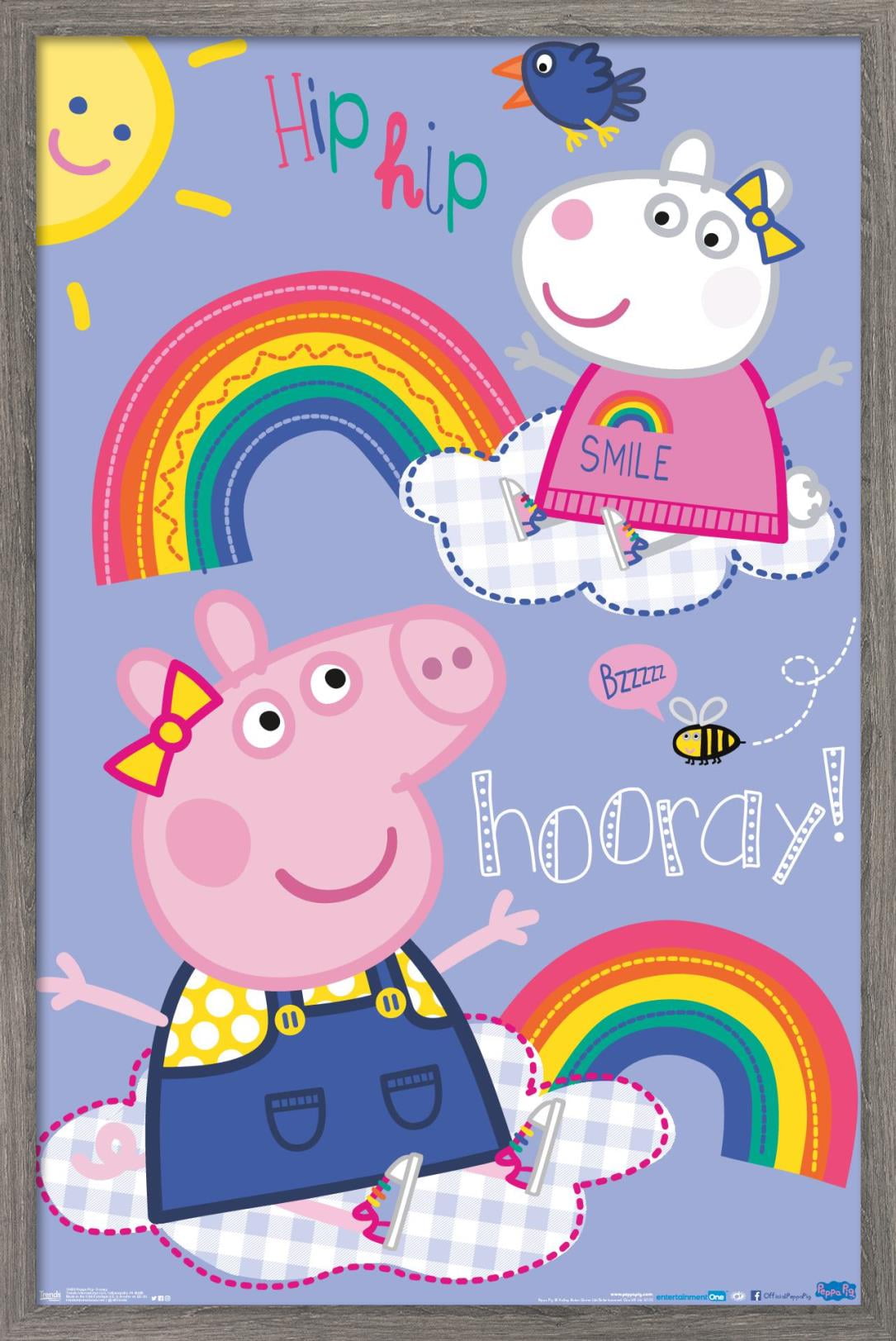 Peppa Pig - Hooray Wall Poster, 22.375" x 34", Framed - Walmart.com