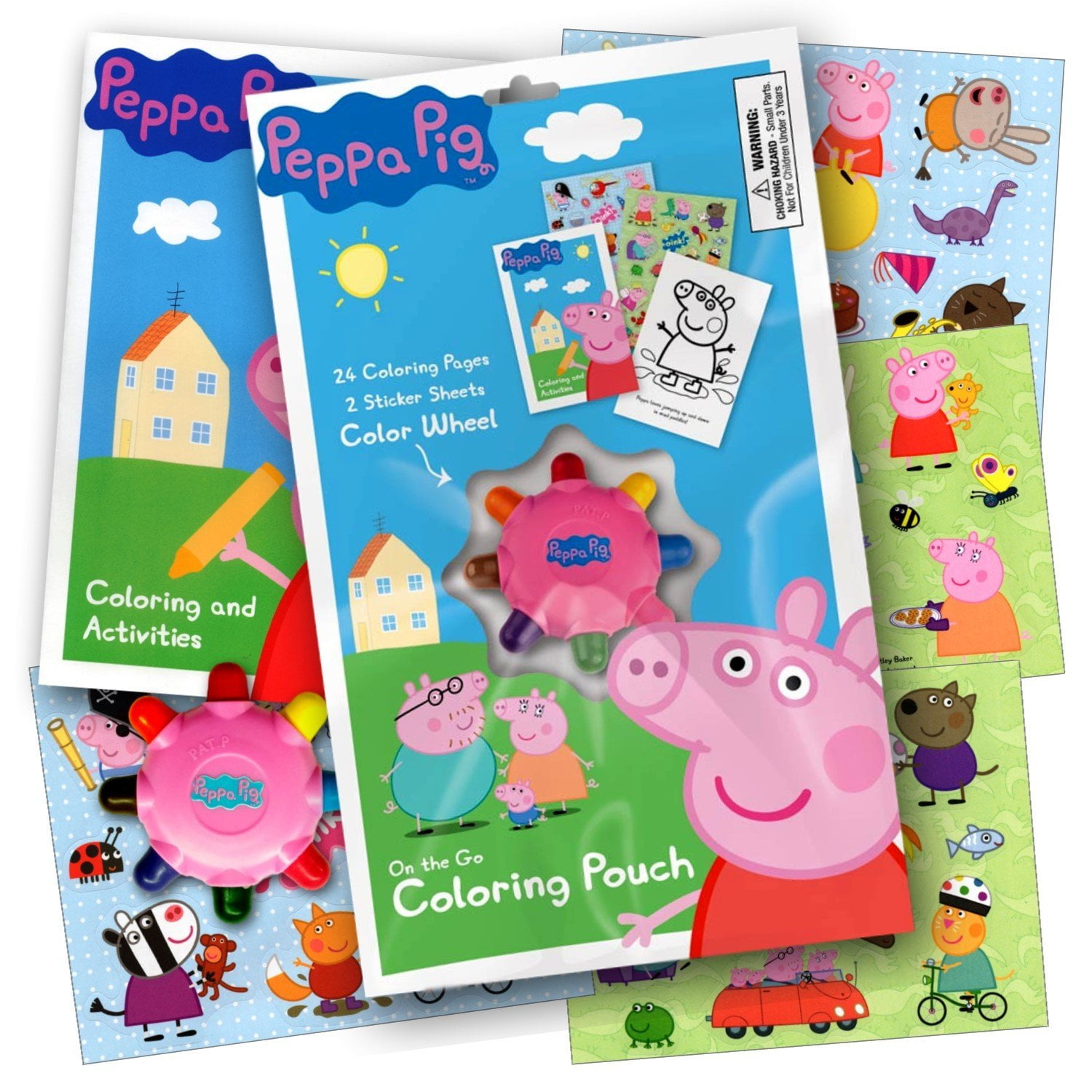 Peppa Pig On the Go Coloring Pouch Activity Set with Stickers, Drawing ...