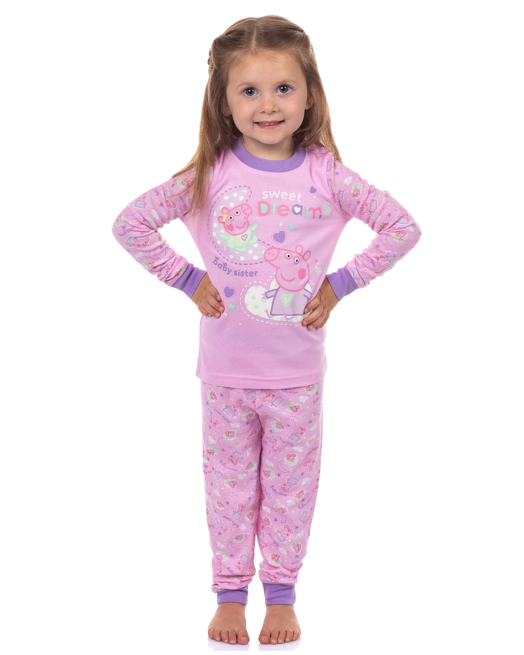 Peppa Pig Pajamas Toddler Girls Sweet Dreams Long Sleeve Shirt and Pant ...
