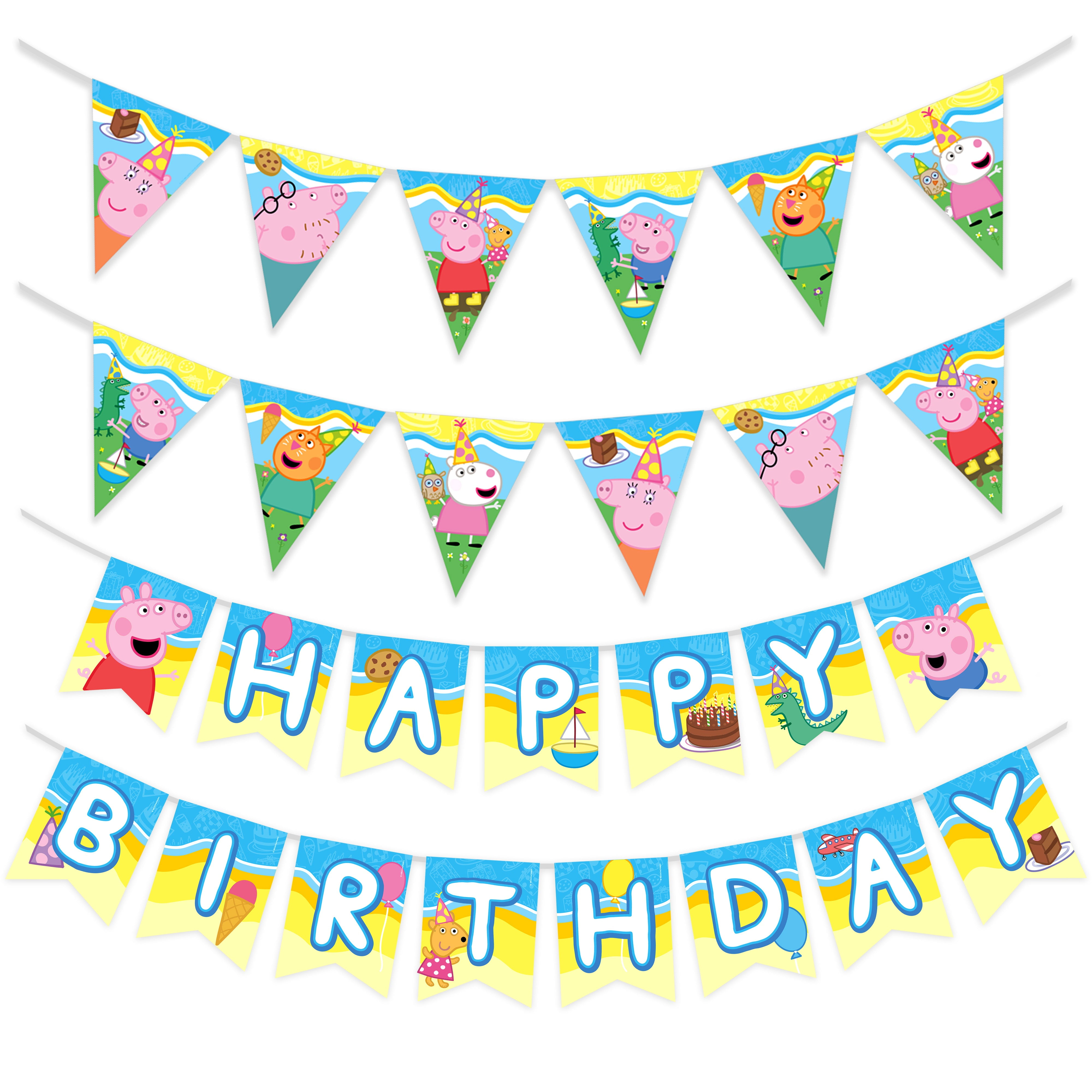 Peppa Pig Party Banner & Peppa Pig Pennants Kit - Walmart.com