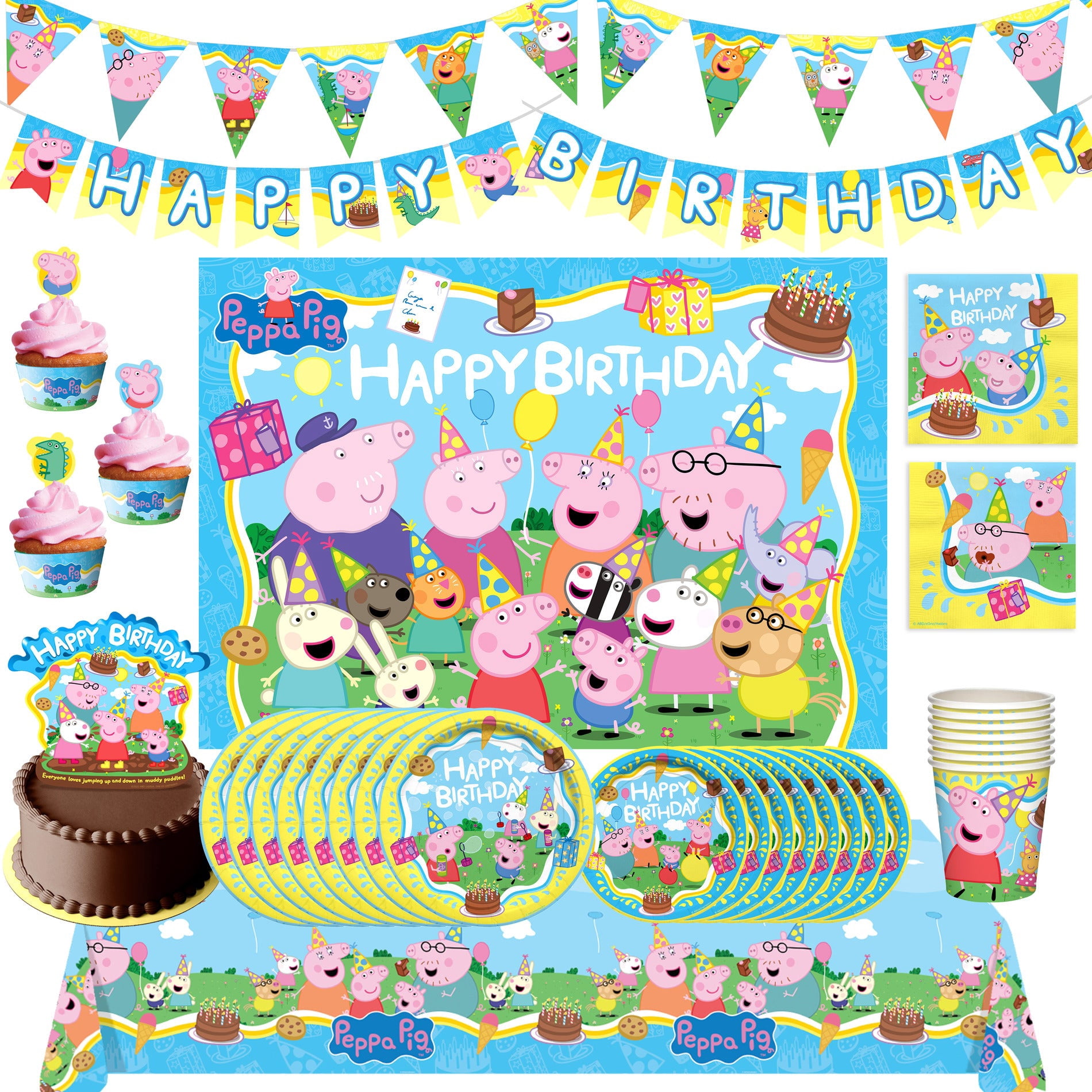 Peppa Pig Party Supplies Ultimate Set for 24 Guests - Walmart.com
