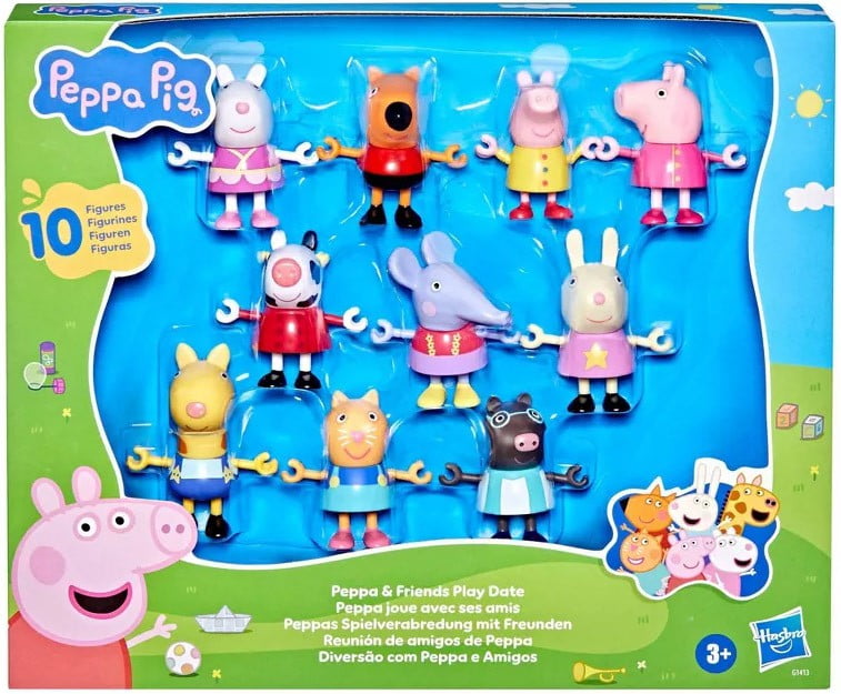 Peppa Pig Peppa and Friends Play Date 10-Figure Set by Hasbro - Walmart.com