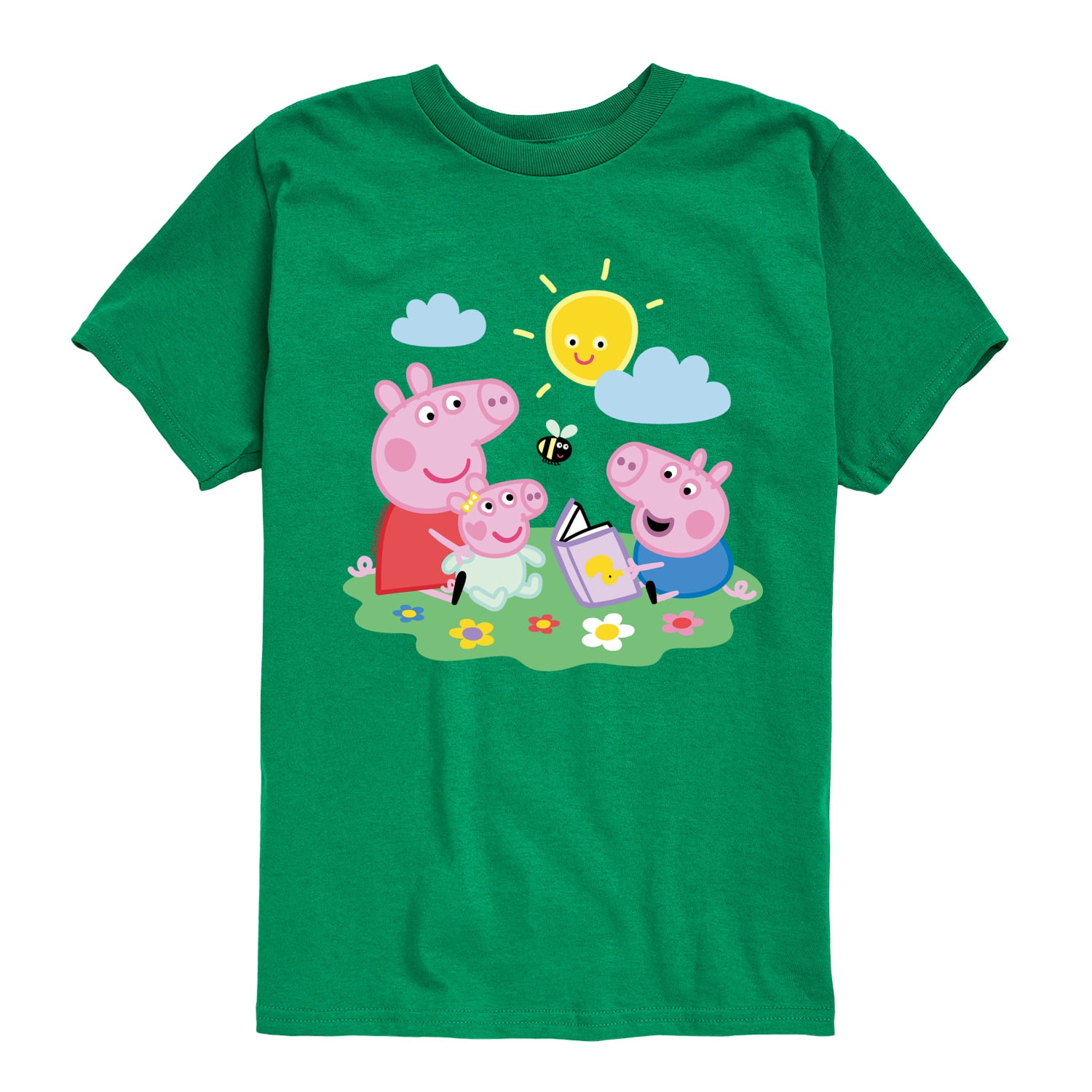 Peppa Pig - Peppa George Baby Reading - Kids Youth Short Sleeve Graphic ...