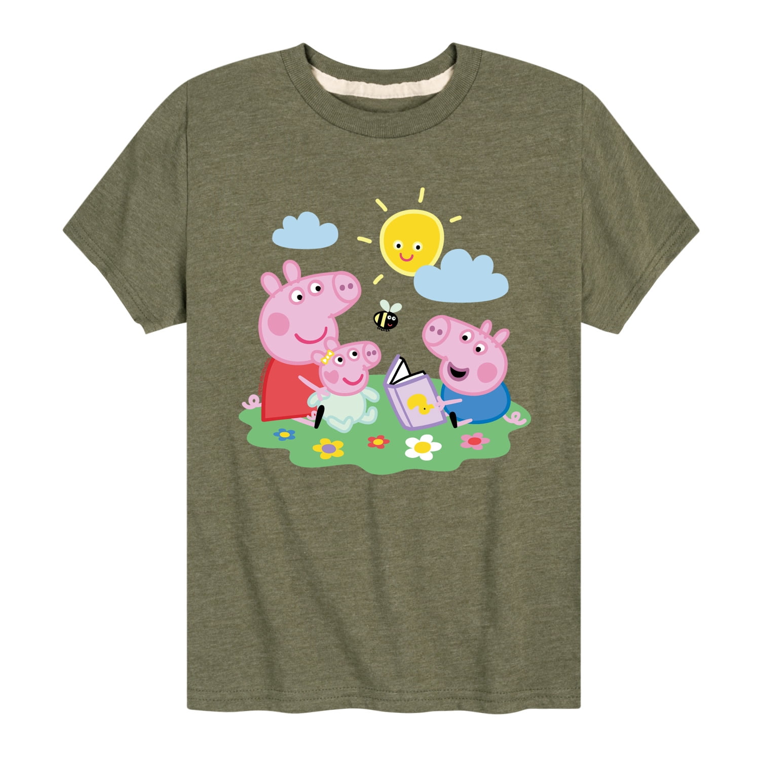 Peppa Pig - Peppa George Baby Reading - Kids Youth Short Sleeve Graphic ...