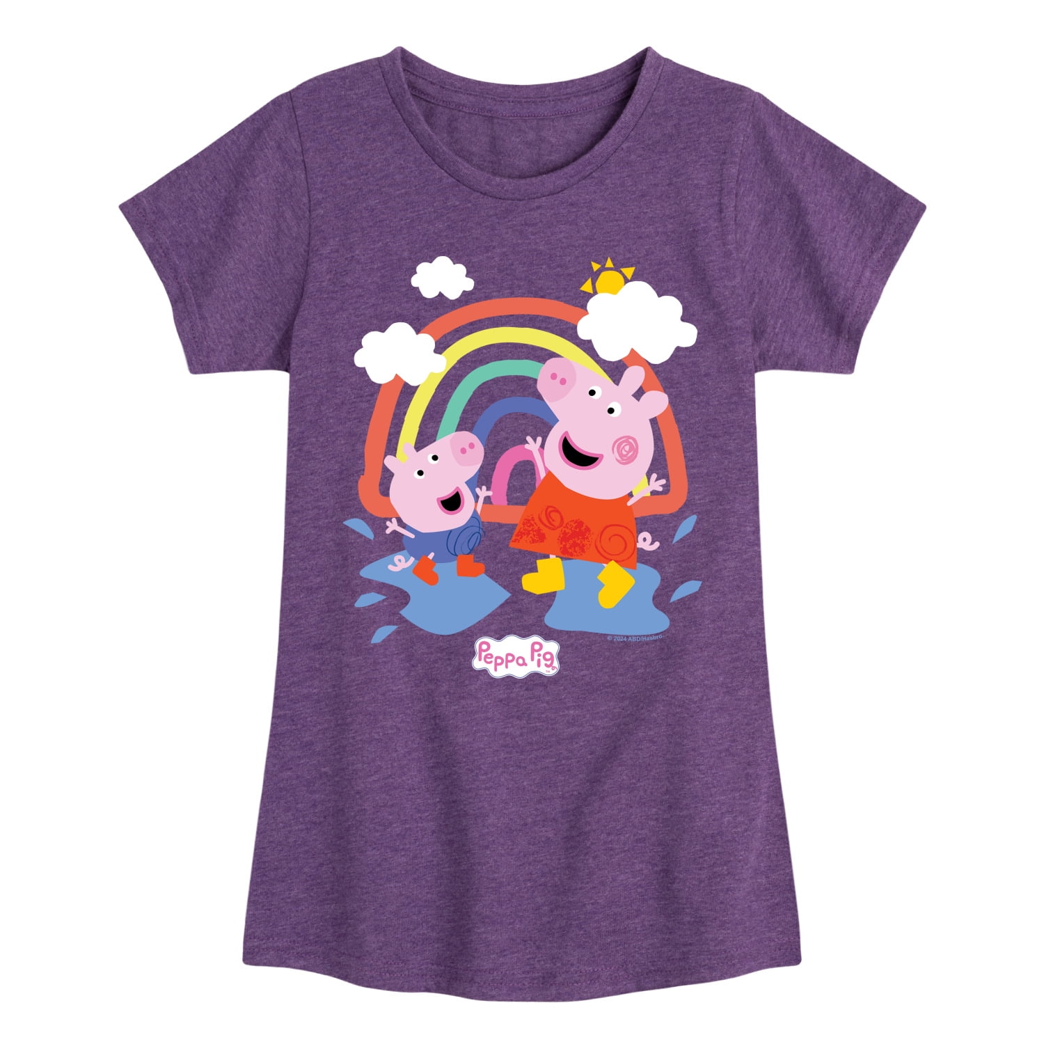 Peppa Pig - Peppa George Rain Puddle - Girls Toddler And Youth Fitted ...