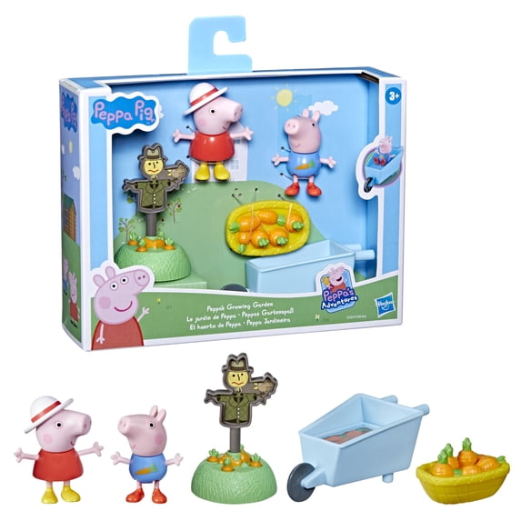 Peppa Pig, Preschool Playset, Growing Garden with 3-inch Figures ...