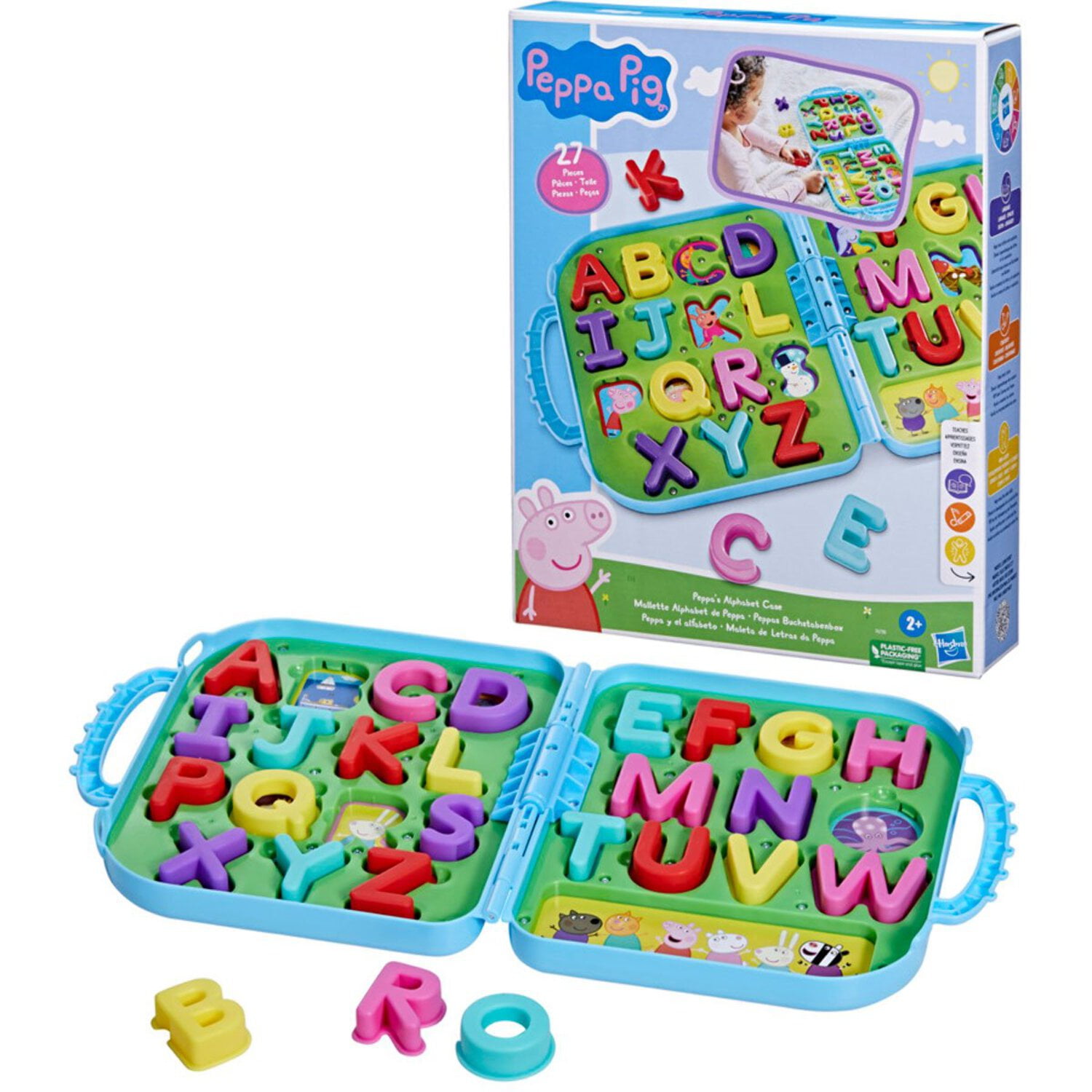 Hasbro Peppa Pig's Learning Alphabet Case, Educational Blocks Toy for ...