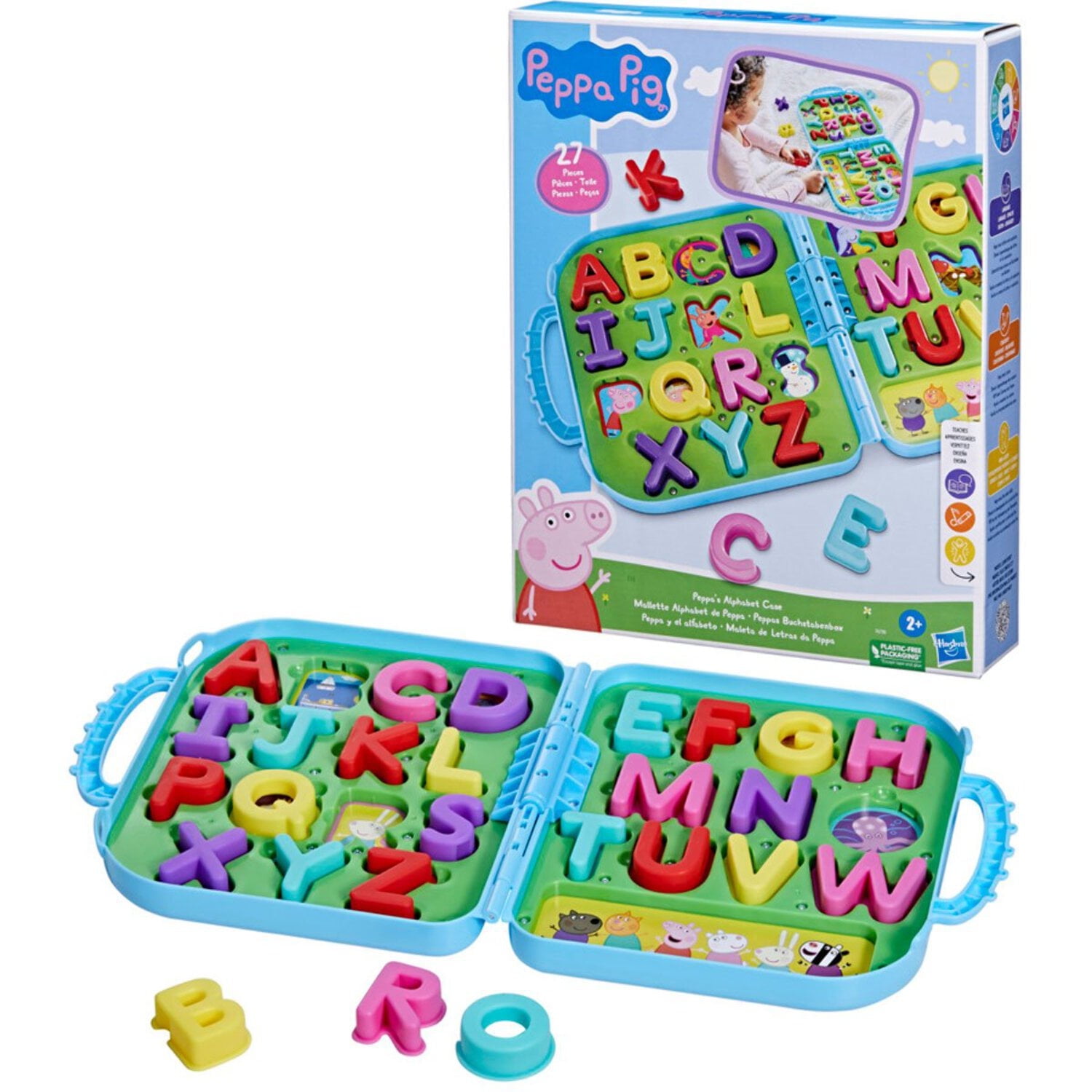 Hasbro Peppa Pig's Learning Alphabet Case, Educational Blocks Toy for ...