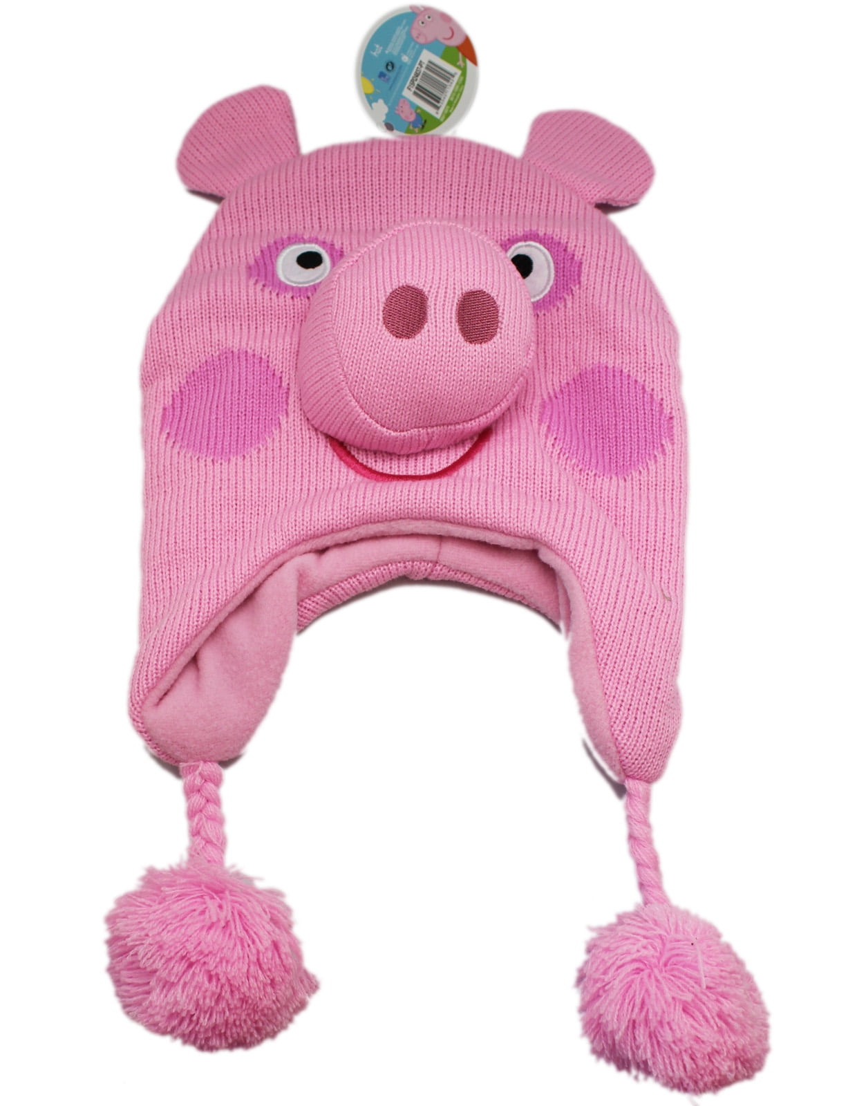 Peppa Pig Pig Face Pink Colored Peruvian Style Beanie - Walmart.com