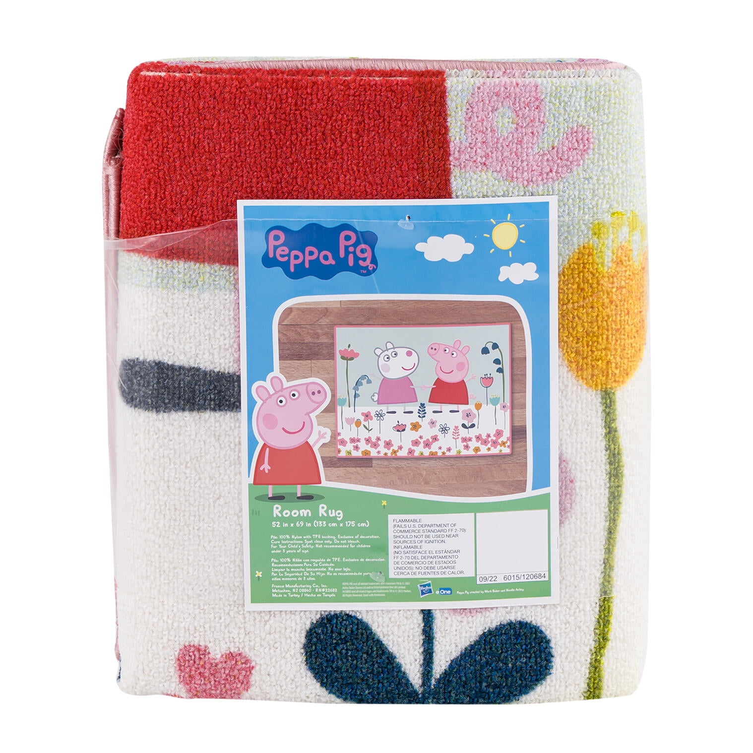 Peppa Pig Room Rug - 52x69" - 100% Nylon with TPE Backing - Ages 3 and ...