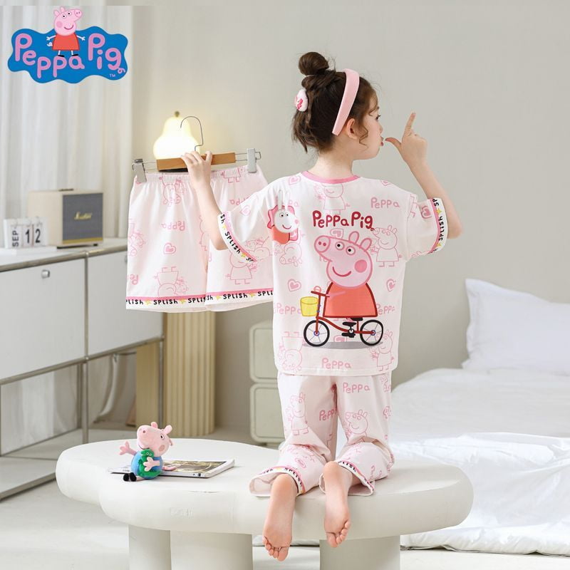Peppa Pig Summer Pajamas Thin Short Sleeve Princess Style Homewear Set ...