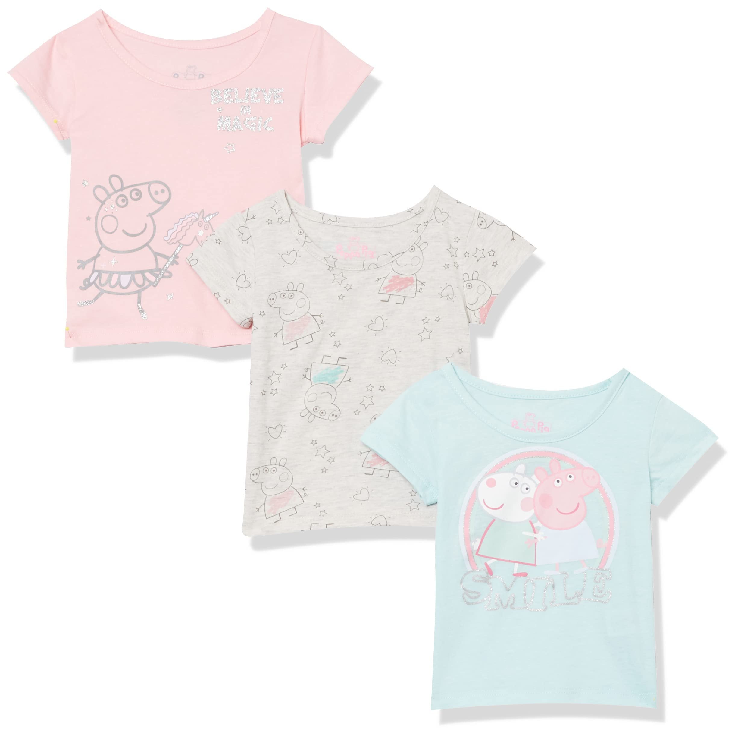 Peppa Pig T 3-Pack Clothes Shirt for Girls, Multi, 4T - Walmart.com