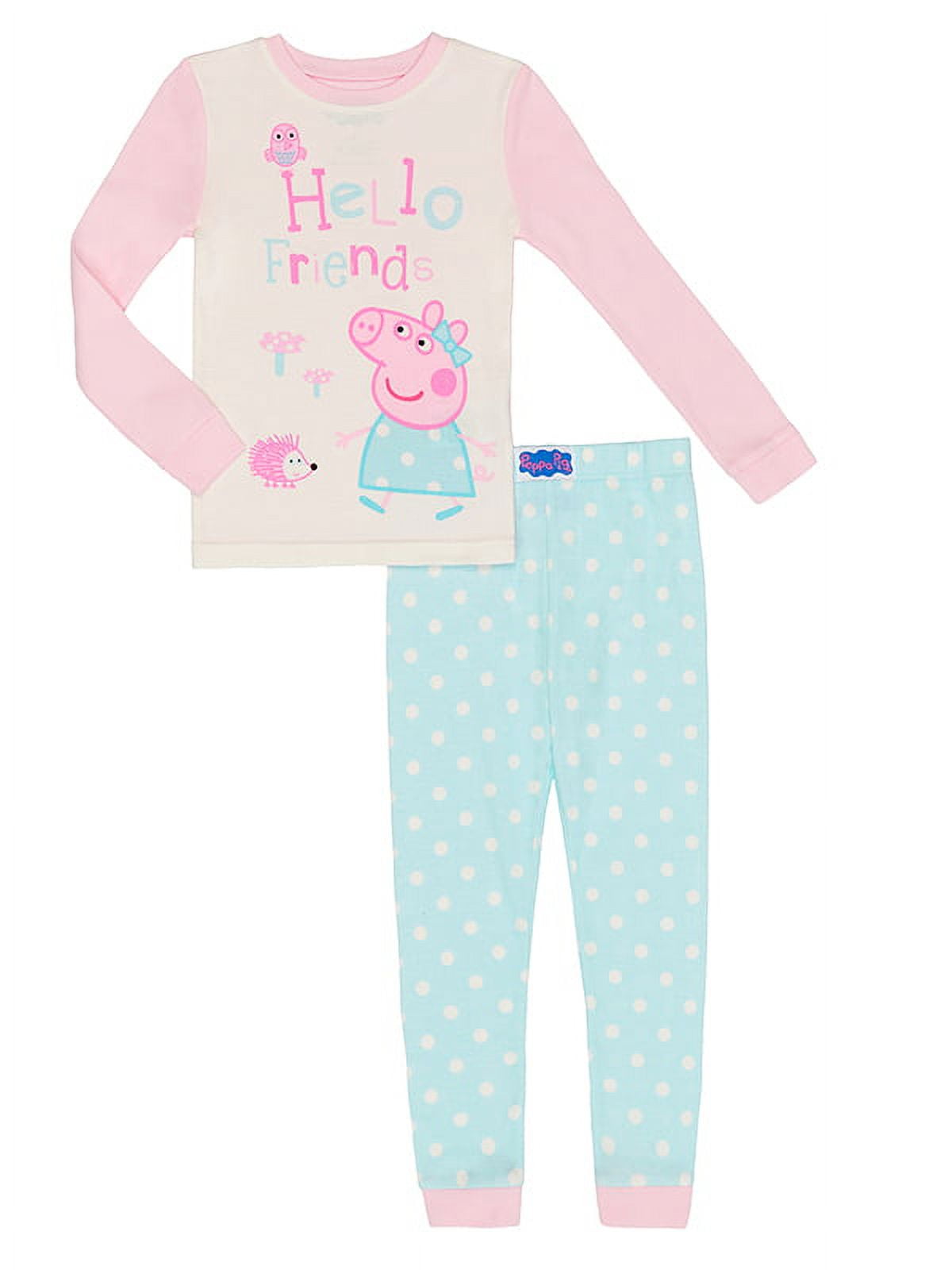 Peppa Pig Toddler Girl Long Sleeve Cotton Snug Fit Pajamas, 2pc Set ...