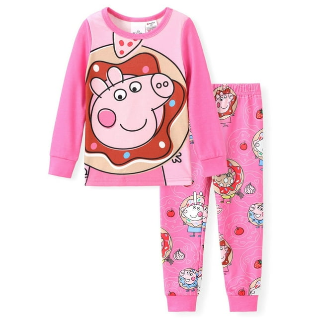 Peppa Pig Toddler Girls Pajamas Snug Fit Graphic Long Sleeve Top and ...