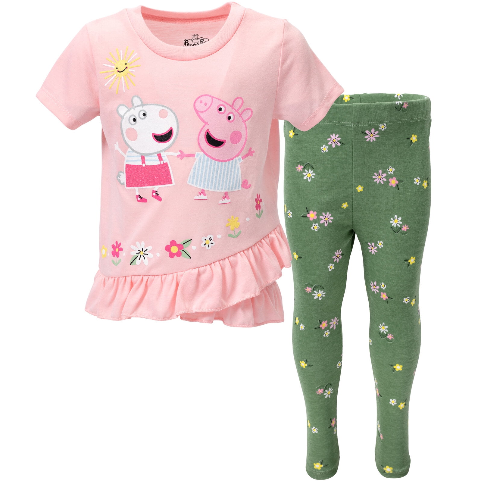 Peppa Pig Toddler Girls Outfit Clothes Set, Little T-Shirt & Leggings ...