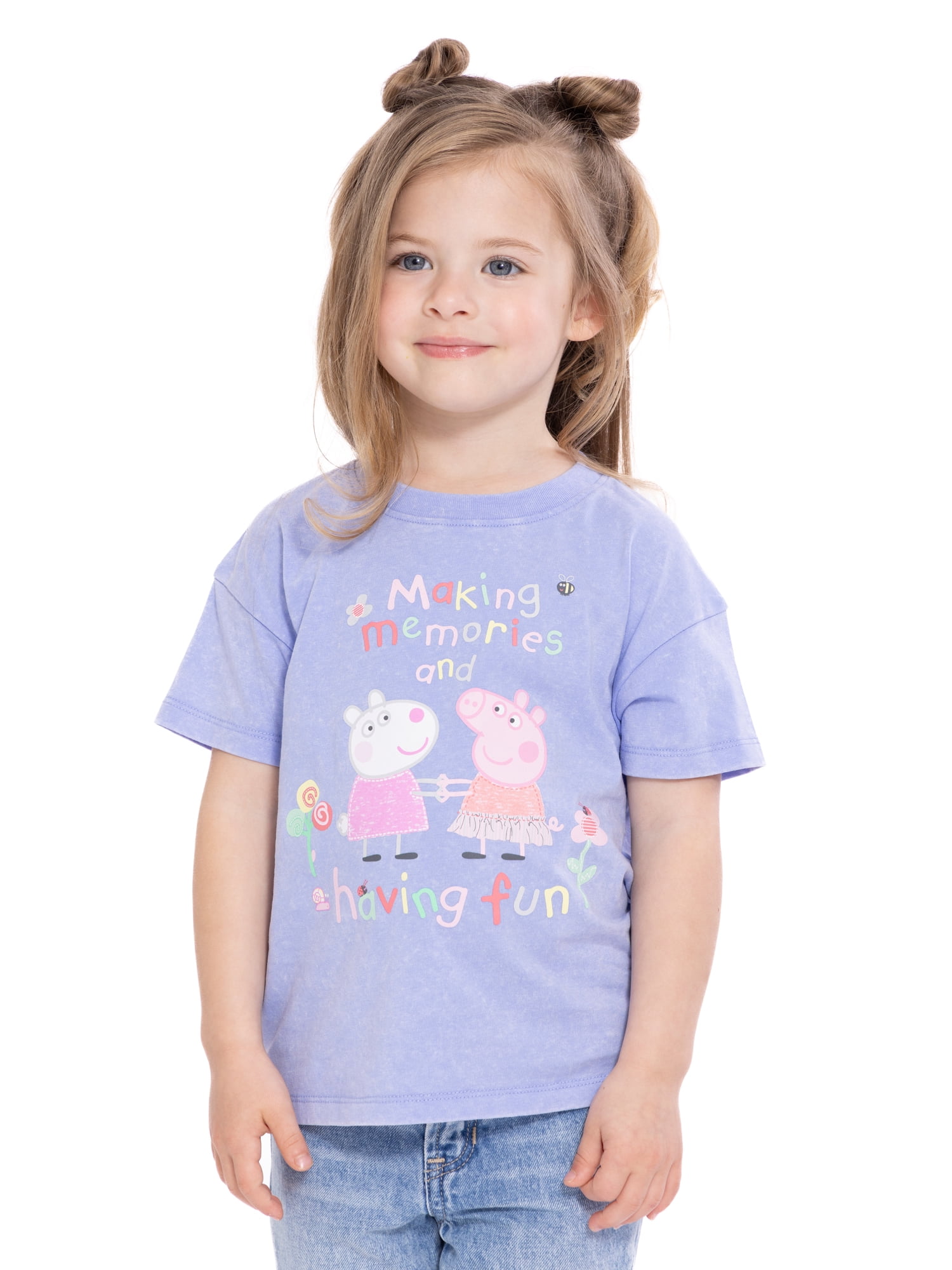Peppa Pig Toddler Short Sleeve Graphic Crewneck Tee, Sizes 12M-5T ...