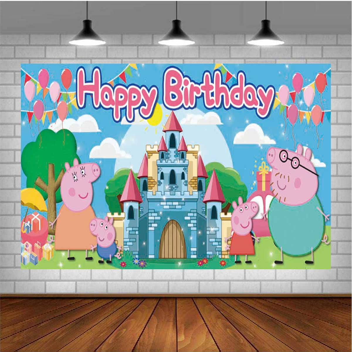 Peppa Pigs Post Wall Decor Birthday Banner Backdrop Background Party ...