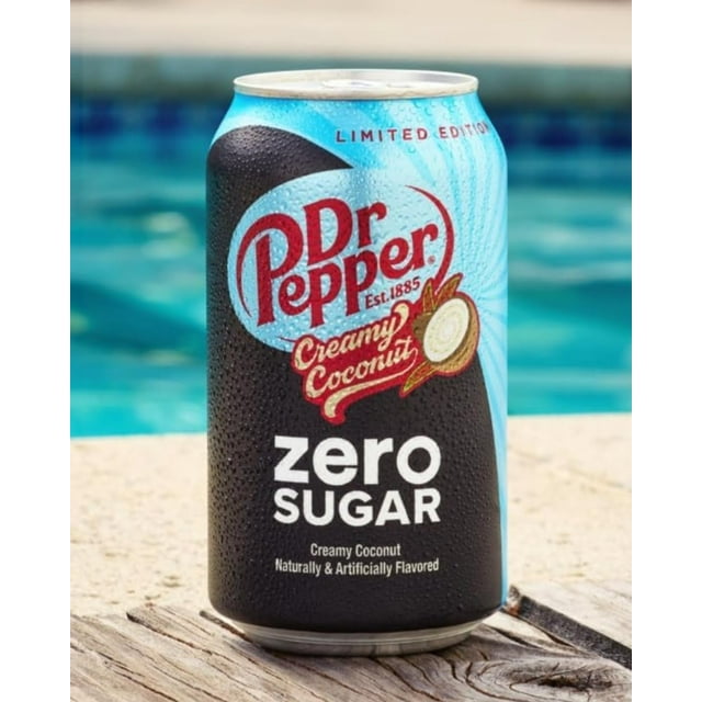 Pepper Dr Creamy Coconut Soda, 12 Fl Oz (18 Pack, Zero Sugar Creamy ...