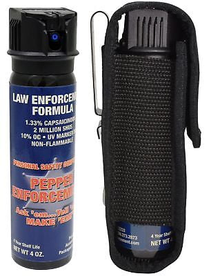 Pepper Enforcement 4 oz. Foam Police Strength 10% OC Spray with Holster ...