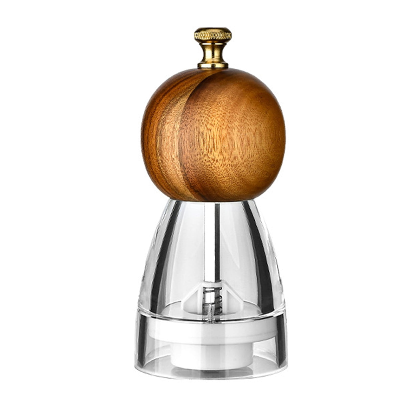 Pepper Grinder Hand Pepper Mill Wood Acrylic Adjustable Sea Salt ...