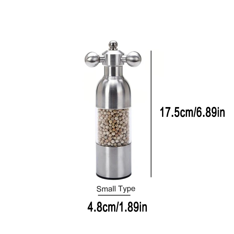 Pepper Grinder Mill 304 Stainless Steel Food Safe Ceramic Burr Manual ...