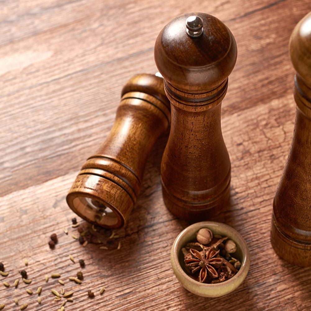 Pepper Grinder,Wood Salt and Pepper Grinder Mills Sets, Classic Manual ...