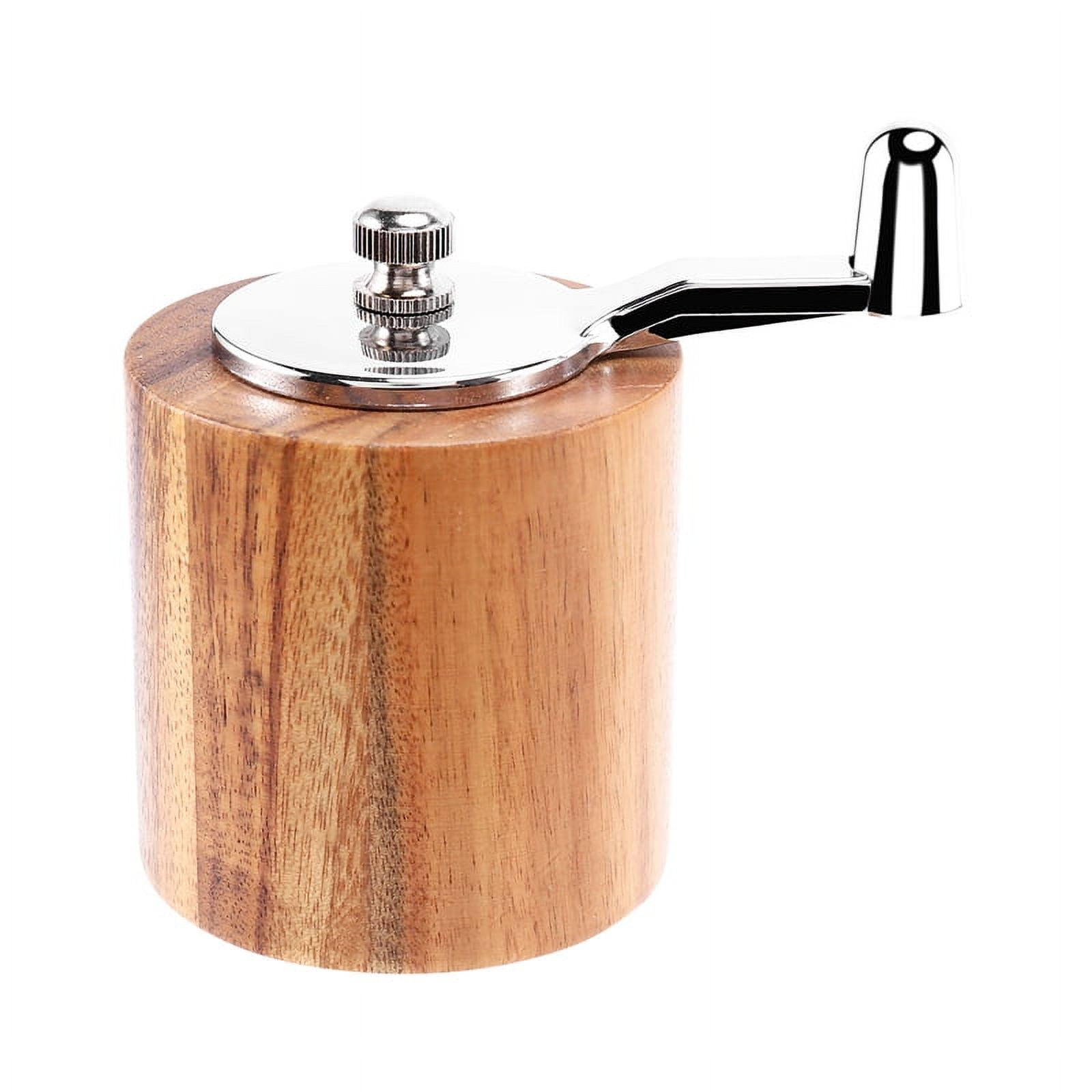 Pepper Mill, Hand Crank Wood Pepper Grinder with Classic Handle and ...