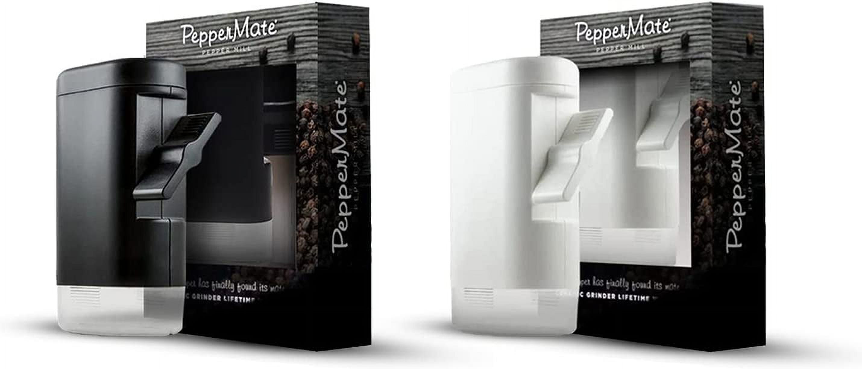 Pepper, Peppercorn & Salt Grinder-Mill Set by - Easy-To-Fill, Gourmet ...