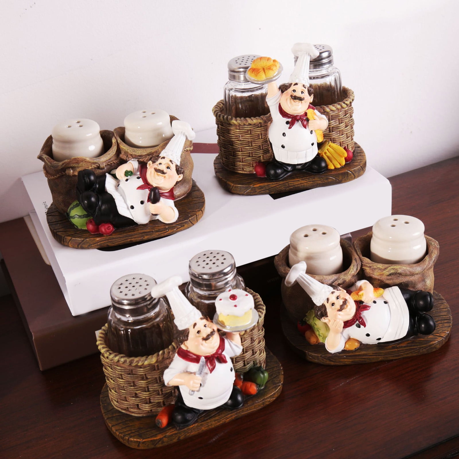 Pepper Seasoning Shakers Sets, Cut Bread French Chef Sculpture ...