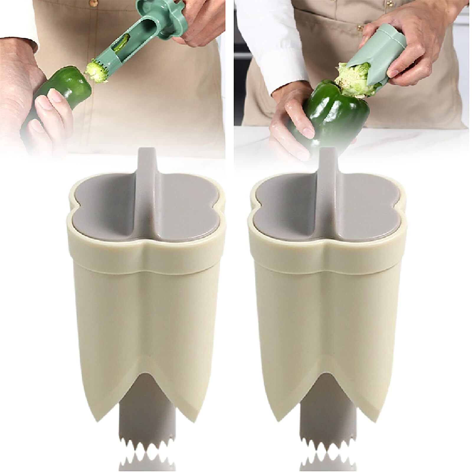 Pepper Seed Corer Remover, 2 in 1 Pepper Seed Corer Remover Pepper ...