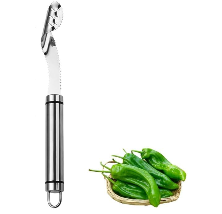 Pepper Seed Corer Remover, 2-In-4 Stainless Steels Bell Pepper Cutter ...