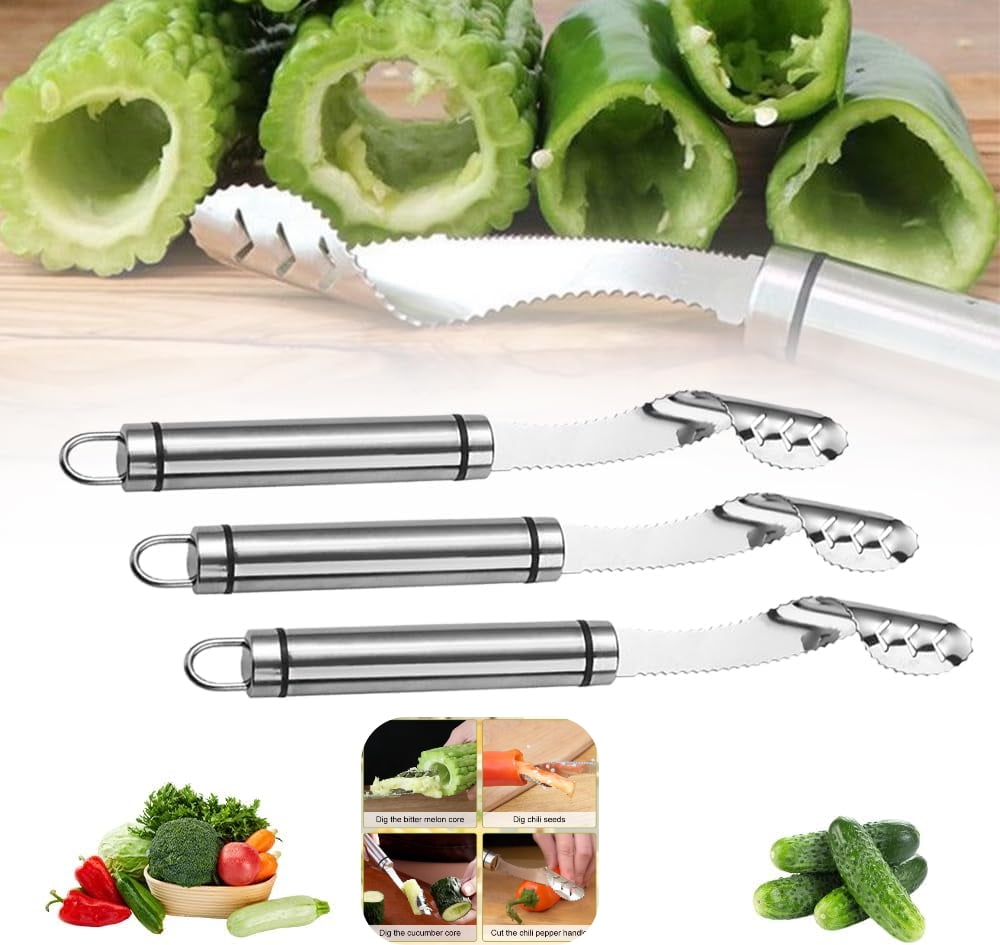 Pepper Seed Corer Remover, 2025 Upgraded 2-in-1 Fruit Bell Pepper ...