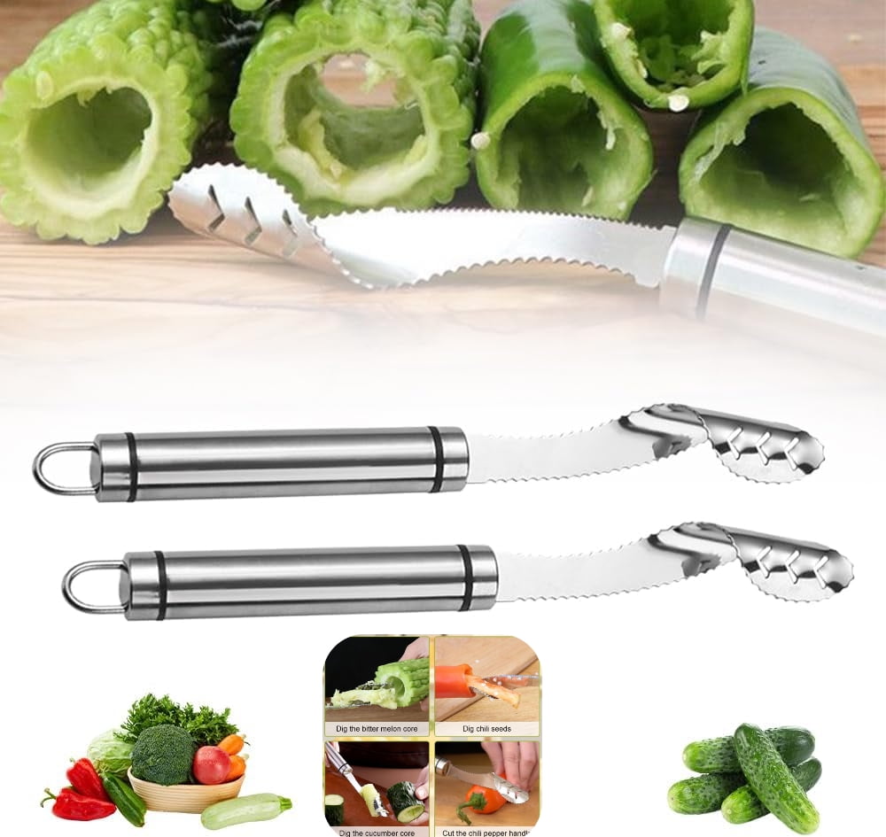 Pepper Seed Corer Remover, 2025 Upgraded 2-in-1 Fruit Bell Pepper ...