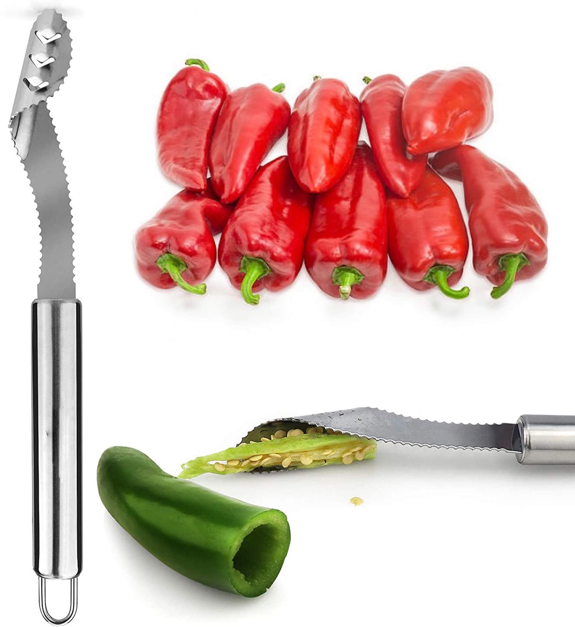 Pepper Seed Corer Remover Tool Jalapeno Chili Deseeder, Sharp Edge ...