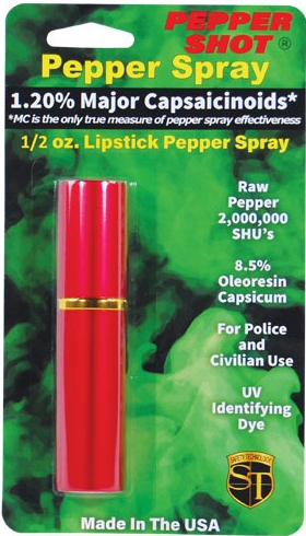 Pepper Shot 1.2% Mc 1/2 Oz Lipstick Pepper Spray (Pack of 1) - Walmart.com