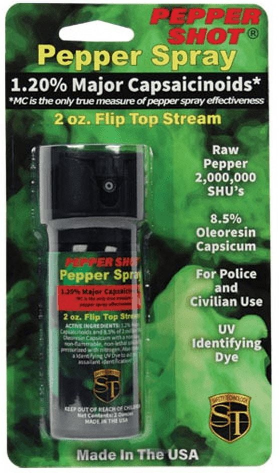 Pepper Shot 1.2% Mc Pepper Spray Stream Flip Top 2oz - Walmart.com