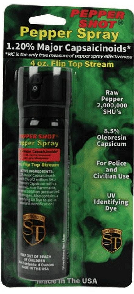 Pepper Shot 1.2% Mc Pepper Spray Stream Flip Top 4oz - Walmart.com