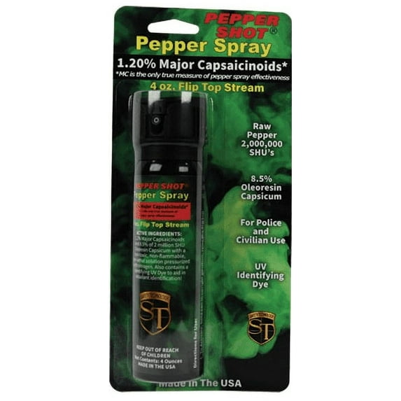 Pepper Shot 1.2% Mc Pepper Spray Stream Flip Top 4oz - Walmart.com