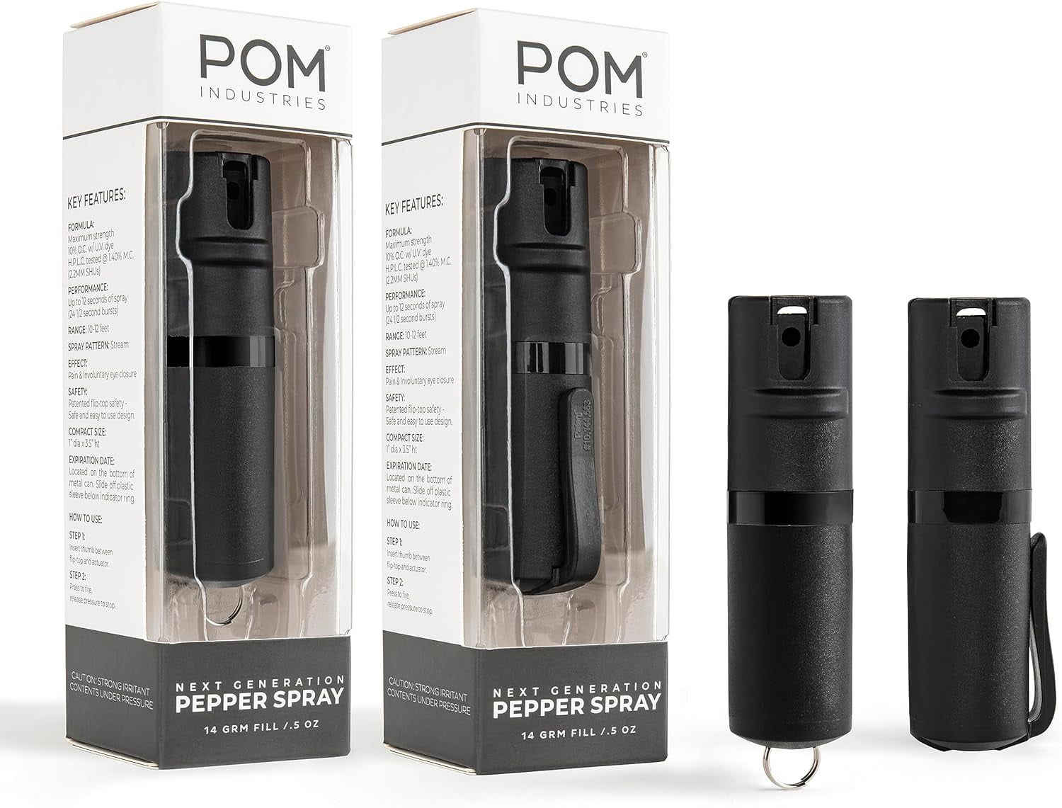 Pepper Spray Combo Pack Clip & Keychain - Maximum Strength OC Spray ...